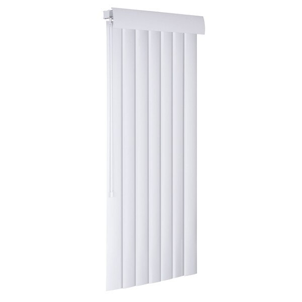 PVC 3.5" Vertical Blinds with Valance, White 102" x 84"