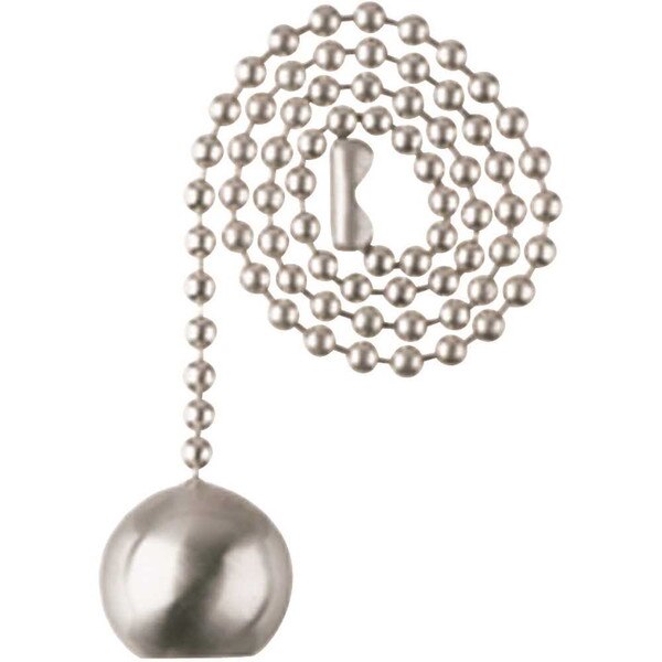 Westinghouse 12" Beaded Pull Chain, Brushed Nickel Ball