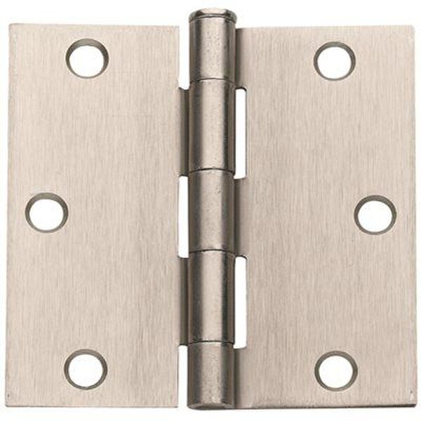SQUARE CORNER HINGES 3 1/2 IN SATIN NICKEL 2PK