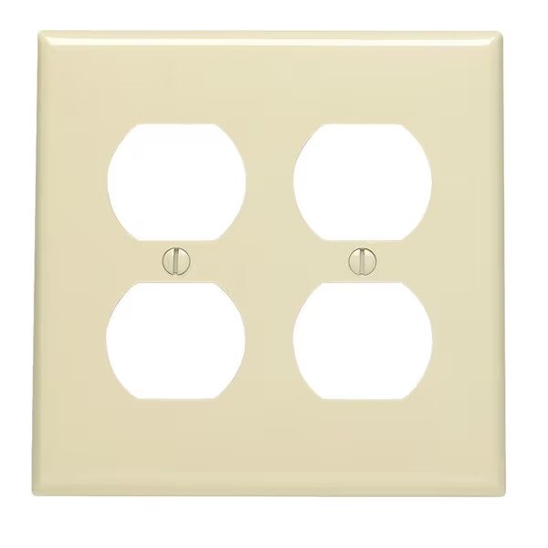 Leviton Ivory 2 gang Nylon Duplex Wall Plate 1 pk