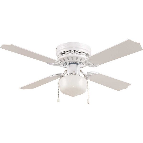Torrey 42" Hugger Indoor Ceiling Fan White Schoolhouse Light, White ...