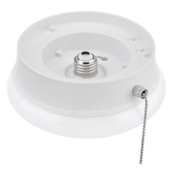 LED Ceiling Spin Light with Pull Chain, 7" x 7" White