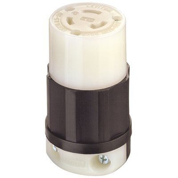 LEVITON 20A INDUSTRIAL GRADE LOCKING FEMALE CONNECTOR BLACK/WHITE