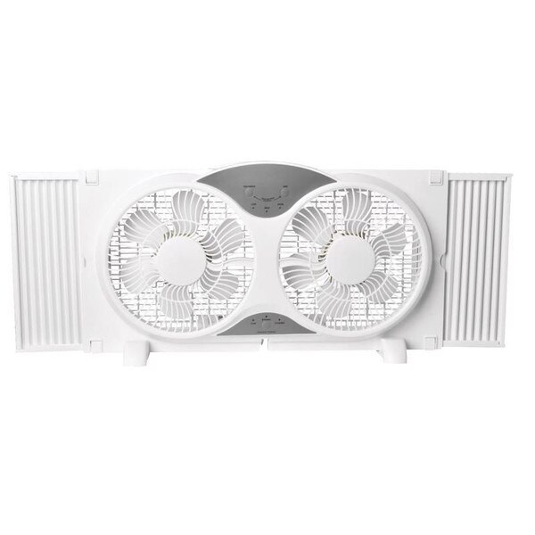 Perfect Aire 9" Reversible Twin Window Fan with Remote Control