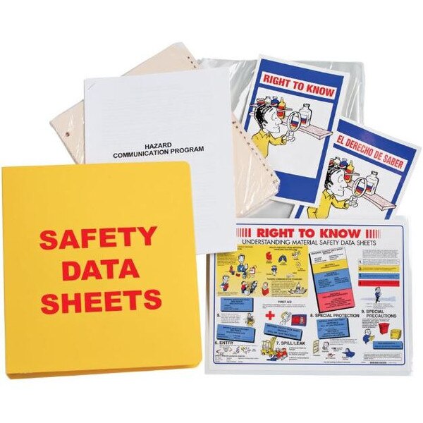 Standard Material Safety Data Sheets Binder with Inserts, Yellow 11"H x 2"D