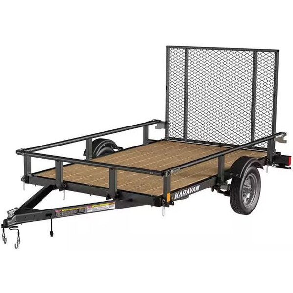 Utility Trailer Kit 5ft x 8ft Wood Floor, Drop Down Rail System